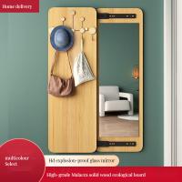 China Design Luxury Wall Mirror with Super Handcrafted Leather Belt and Fancy Hanging Top for sale