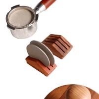 China Steel Silicone Screen Walnut Wood 58mm Espresso Tea Filter Holder for Coffee Tea Tools for sale