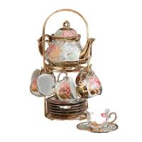 China Drinkware Type Coffee Tea Sets Ethiopian Gold Rim Porcelain Kftz46 for sale
