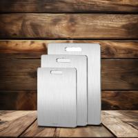 China Dual-Sided Cutting Board Stainless Steel and Bamboo Chopping Block for Durable Kitchenware for sale