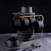 China Home Hotel Restaurant Office Black Yao Frosted Porcelain Set with 260ml Capacity for sale