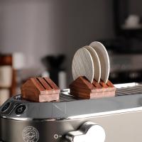China Espresso Walnut 58mm Tea Filter Holder Steel Silicone Bag-Shaped Screen for Barista Home for sale