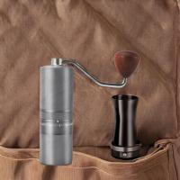 China Acrylic Cafe Coffee Grinder with Modern Stainless Steel Design and Wood Handle for sale