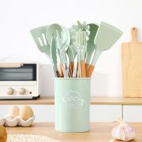 China Wooden Handles Kitchen Utensils Set With Customized Logo Acceptable For Cooking Tools for sale