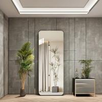 China Vintage Metal Wood Mirror in Arch Shape for Customized Full Length Bathroom Wall Decor for sale