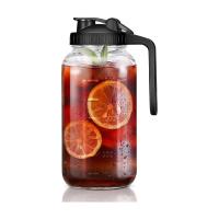 China PP Plastic 64oz Ceramic Cold Brew Coffee Maker with Stainless Steel Filter and Spout Lid for sale