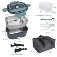 China 238*170*108mm Electric Lunch Box Containers 304 Stainless Steel Heatable Food Container for sale