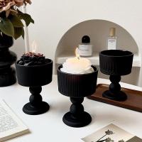 China Matte Black Creative Vintage Ball Stem Champagne Glass Goblet for Home Decoration for sale