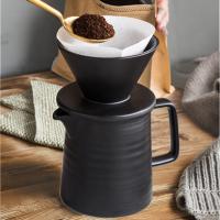 China Modern Matte Black Ceramic Coffee Maker Set for Pour Over in Living Room Design Style for sale