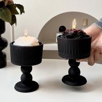 China Unique Vertical Line Design Vintage Wine Goblet Glass Footed Dessert Bowl for Gifts for sale