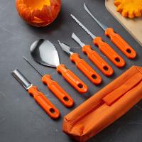 China Customized Logo 7pcs Stainless Steel Pumpkin Carving Tools Set for Vegetable Carving for sale