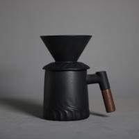 China Modern Design Matte Black Ceramic Coffee Filter Dripper Set for Home Restaurant Hotel for sale