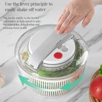 China Home Kitchen Bamboo Fruit Vegetable Dryer Salad Spinner Washing Basket for Dry Foods for sale