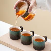 China Country Design 50ml Ceramic Mug with Wooden Grip and Spoon for Durable Outdoor Travel for sale