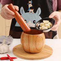 China Wooden Mortar and Pestle for Grinding Herbs Garlic Walnuts Essential Spices 1 Piece for sale