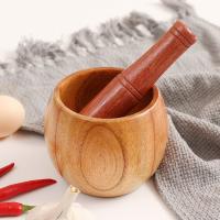 China 1-Piece Sustainable Bamboo Mortar and Pestle Set for Grinding Herbs Garlic Spices for sale
