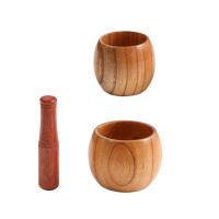 China 1-Piece Sustainable Bamboo Mortar and Pestle Set for Grinding Herbs Garlic Spices for sale