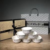 China Customized Cute Bowls Dishes Plant Cartoon Decal Print Made of Smooth Stoneware for Kitchen for sale