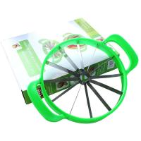 China Hand Vegetable Slicer Stainless Steel Bamboo Watermelon Cutter for Melon Cantaloupe for sale