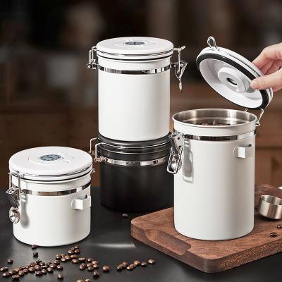 China Round 1500ml Stainless Steel Coffee Storage Container for Commercial Buyers Beverage Stores for sale