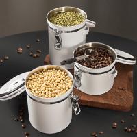 China 1500ml Stainless Steel Vacuum-Sealed Bean Container for Coffee Food Spices in Kitchen for sale