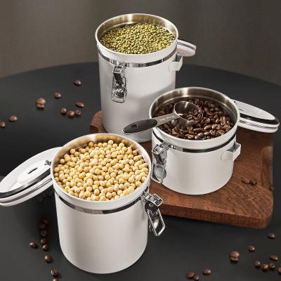 China 1500ml Stainless Steel Vacuum-Sealed Bean Container for Coffee Food Spices in Kitchen for sale