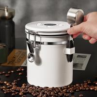 China 1500ml Stainless Steel Vacuum-Sealed Bean Container for Coffee Food Spices in Kitchen for sale