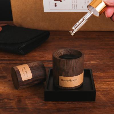 China Black Walnut Wood Reed Diffuser and Aromatherapy Candle Ornaments for Relaxation Time for sale