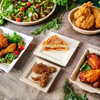 China Natural Color Disposable Sugarcane Bagasse Paper Plates for Food With All Accessories for sale