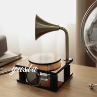China Add a Touch of Vintage Charm with this Retro Record Player and Ash Crystal Decorations for sale
