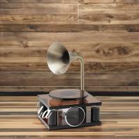 China Abstract Pattern and Engraved Design Crystal Record Player for Luxurious Home Decor for sale
