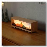 China Modern Sun Golden Mountain Night Light Rechargeable Canvas Lamp with Printing and Snow Landscape for sale