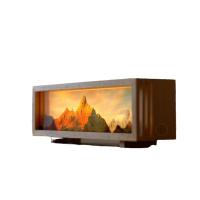 China Modern Sun Golden Mountain Night Light Rechargeable Canvas Lamp with Printing and Snow Landscape for sale