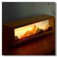 China Modern Sun Golden Mountain Rechargeable Night Light Digital Printed Snow Mountain Desktop Canvas Lamp 1 Color for sale