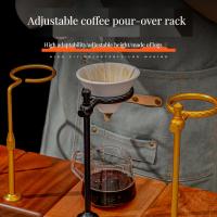 China Food Grade Pour over Coffee Maker with Copper Dripper and Wooden Coffee Drip Stand for sale