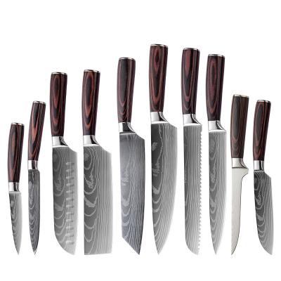 China Wood Handle Stainless Steel Cleaver Set for Chopping Boning and Butcher's Work for sale