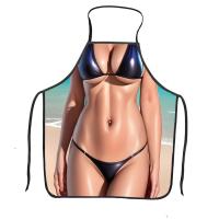 China Custom Chef Apron BYCOSINE Women Sexy Sleeveless Cotton Printed Cover for Home Cleaning for sale