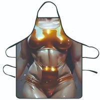 China Custom Chef Apron BYCOSINE Women Sexy Sleeveless Cotton Printed Cover for Home Cleaning for sale