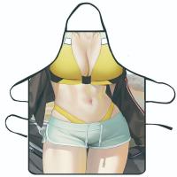 China Custom Chef Apron BYCOSINE Women Sexy Sleeveless Cotton Printed Cover for Home Cleaning for sale
