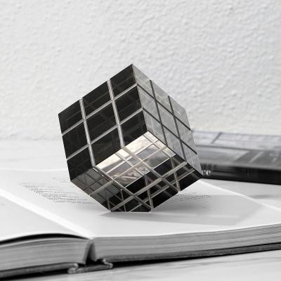 China Irregular Contemporary Art Deco Rubik's Cube Glass Knick-Knack for Home and Office Decor for sale