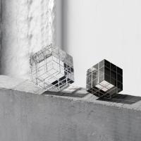 China Irregular Contemporary Art Deco Rubik's Cube Glass Knick-Knack for Home and Office Decor for sale