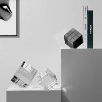 China Irregular Contemporary Art Deco Rubik's Cube Glass Knick-Knack for Home and Office Decor for sale