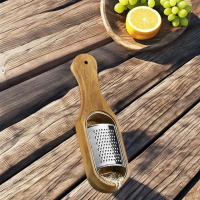 China Upgrade Your Cooking Experience with Stainless Steel Cheese Grater and Wooden Handle for sale