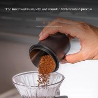 China Modern Carved Stainless Steel Coffee Dosing Cup for Hands-Free Powder Dispensing for sale