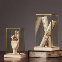 China Nordic Eco-friendly Wall-Mounted Glass Display Box with Brass Margin and Wooden Base for sale