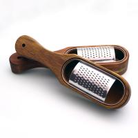 China Super Markets Acacia Wood Cheese Shredder with Non-Slip Bottom and Stainless Steel Grater for sale
