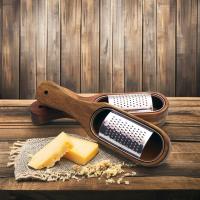 China Super Markets Acacia Wood Cheese Shredder with Non-Slip Bottom and Stainless Steel Grater for sale