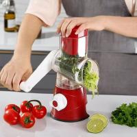 China Plastic Tabletop Kitchen Rotary Drum Grater for Vegetable Food Potato Cheese Slicing for sale