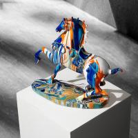 China Vintage Galloping Horse Ornament in Camouflage Design for Home Decoration and Wall Art for sale