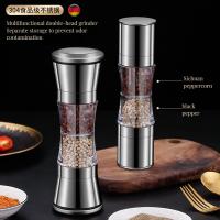 China Bamboo and Ceramic Core Glass Grinder Manual Salt Pepper Mill for Commercial Buyers for sale